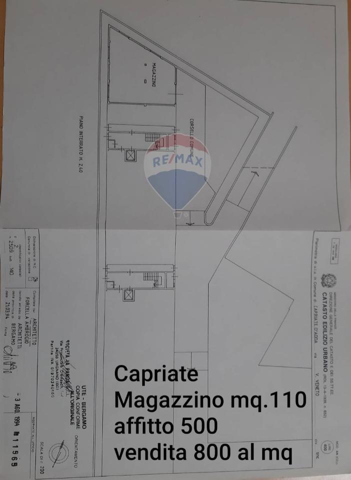 Laboratorio in vendita a Capriate San Gervasio